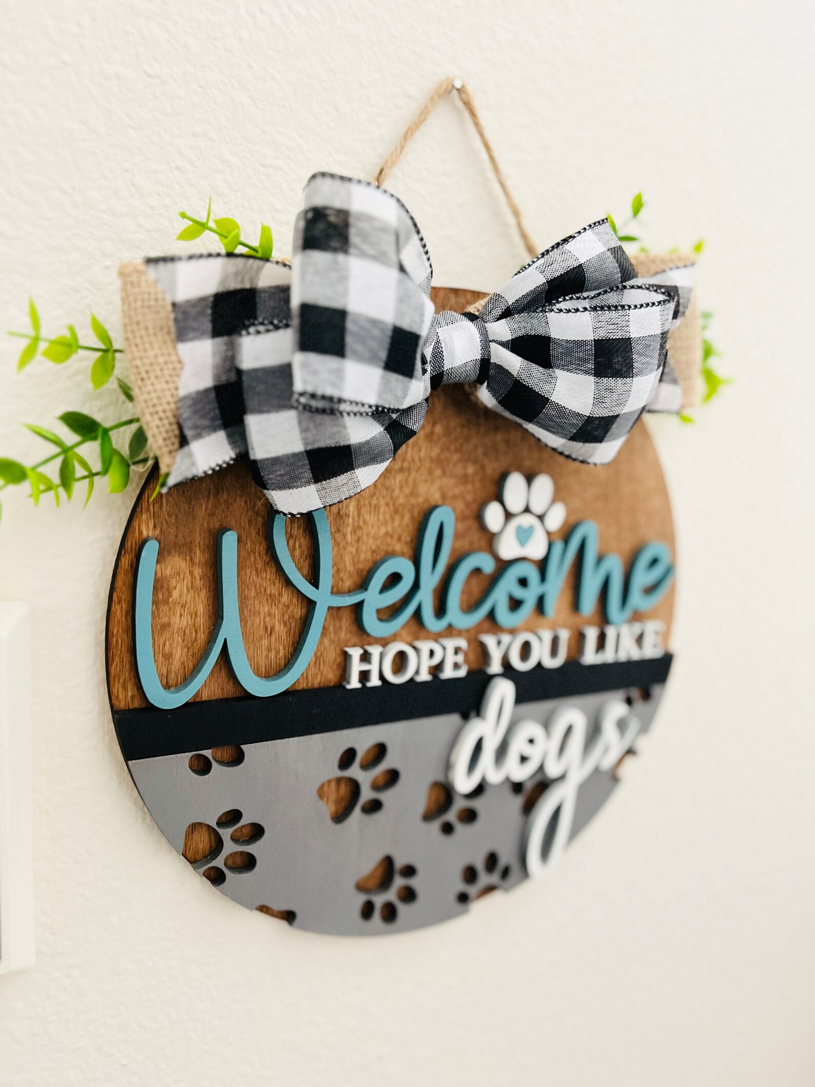 Welcome Hope You Like Dogs Door Hanger, Dog Lover Porch Decor - Etsy