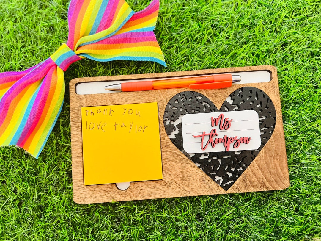 Teacher Desk Organizer, Teacher Sticky Note, Personalized Teacher Gift ...