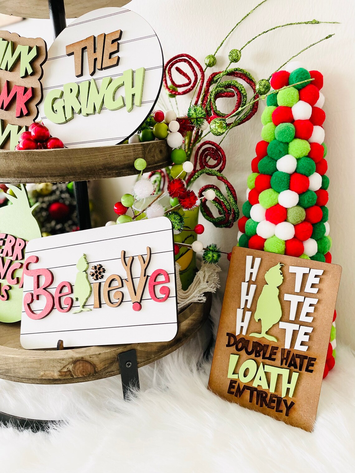 Grinchmas Decorative Tray Grinch Themed Tiered Tray 3D Mini - Etsy