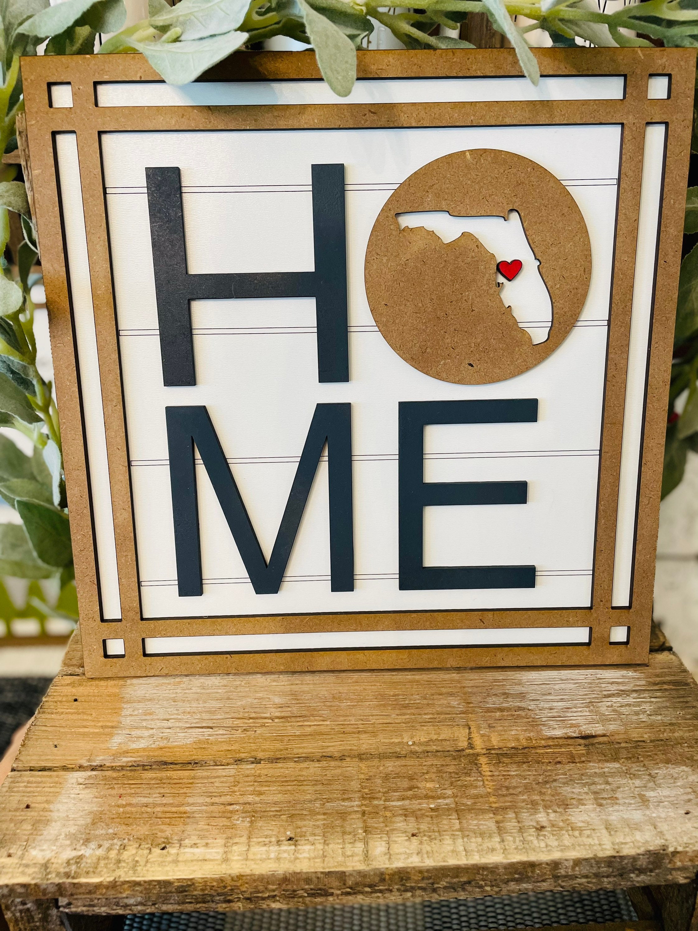 Home state sign hometown sign home state personalized sign | Etsy