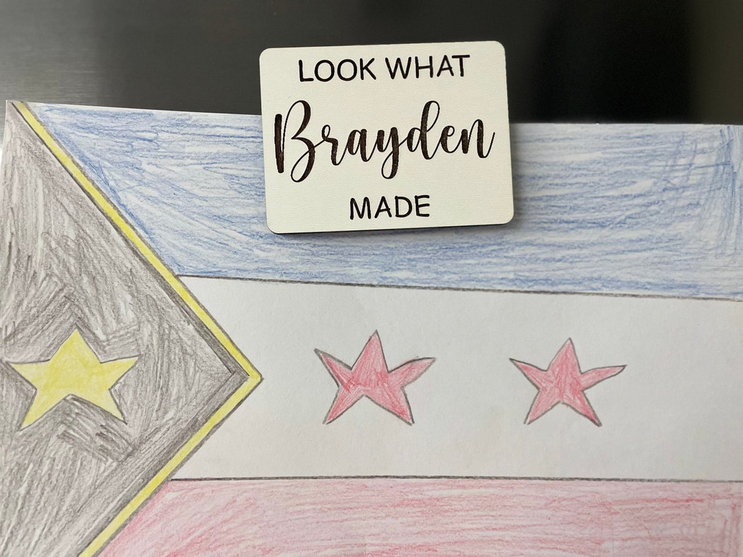 Kids Artwork Fridge Magnet, Personalized Fridge Magnet, Look What I ...