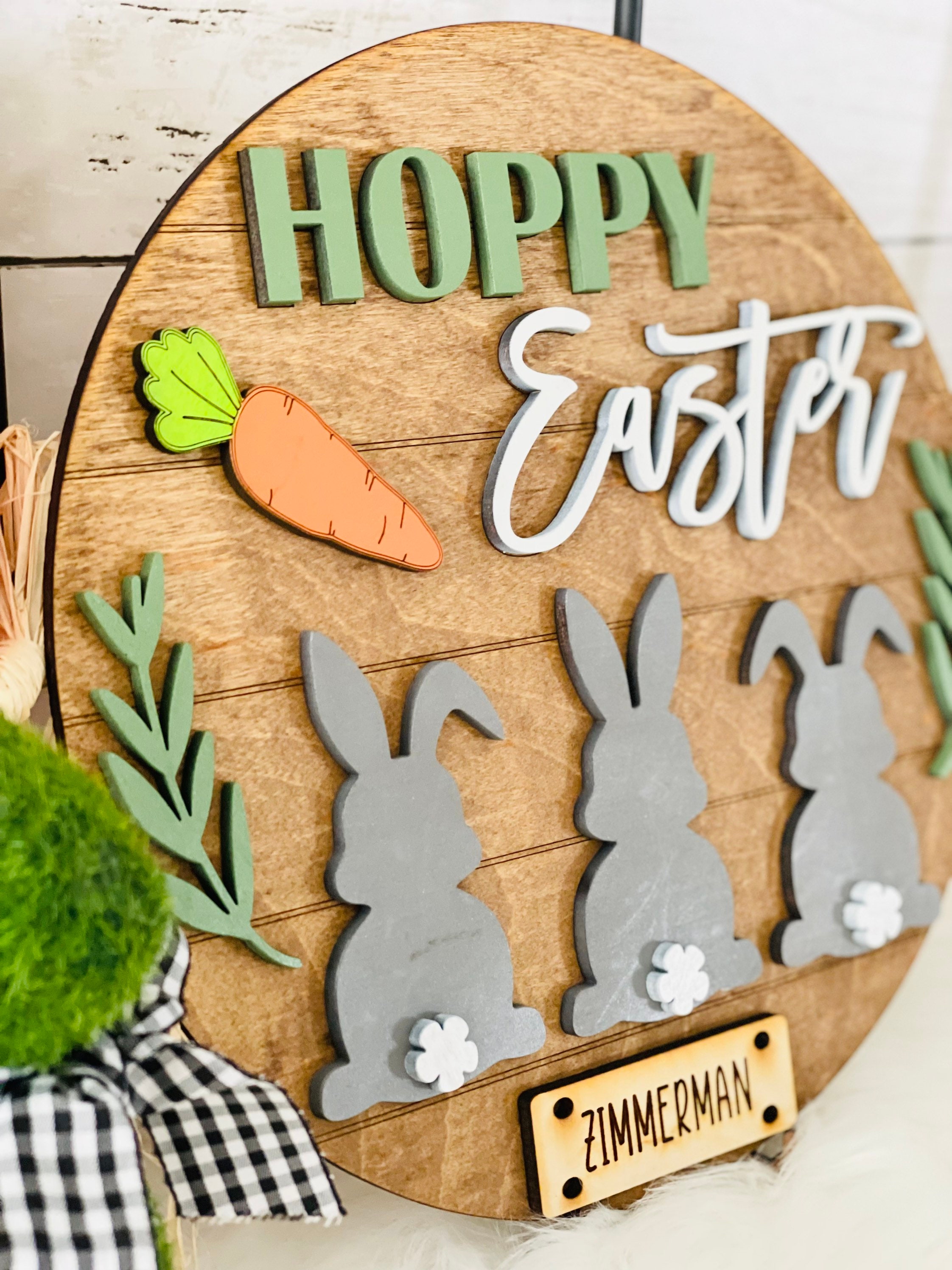 Hoppy Easter Round Spring Paint Kit Spring Signs Easter - Etsy