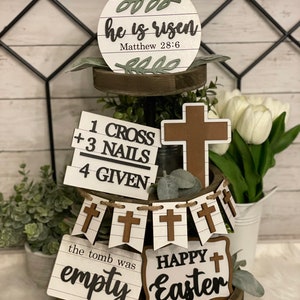 Easter Tier Tray, He is Risen Tier Tray, Blessed Tier Tray, Religious ...