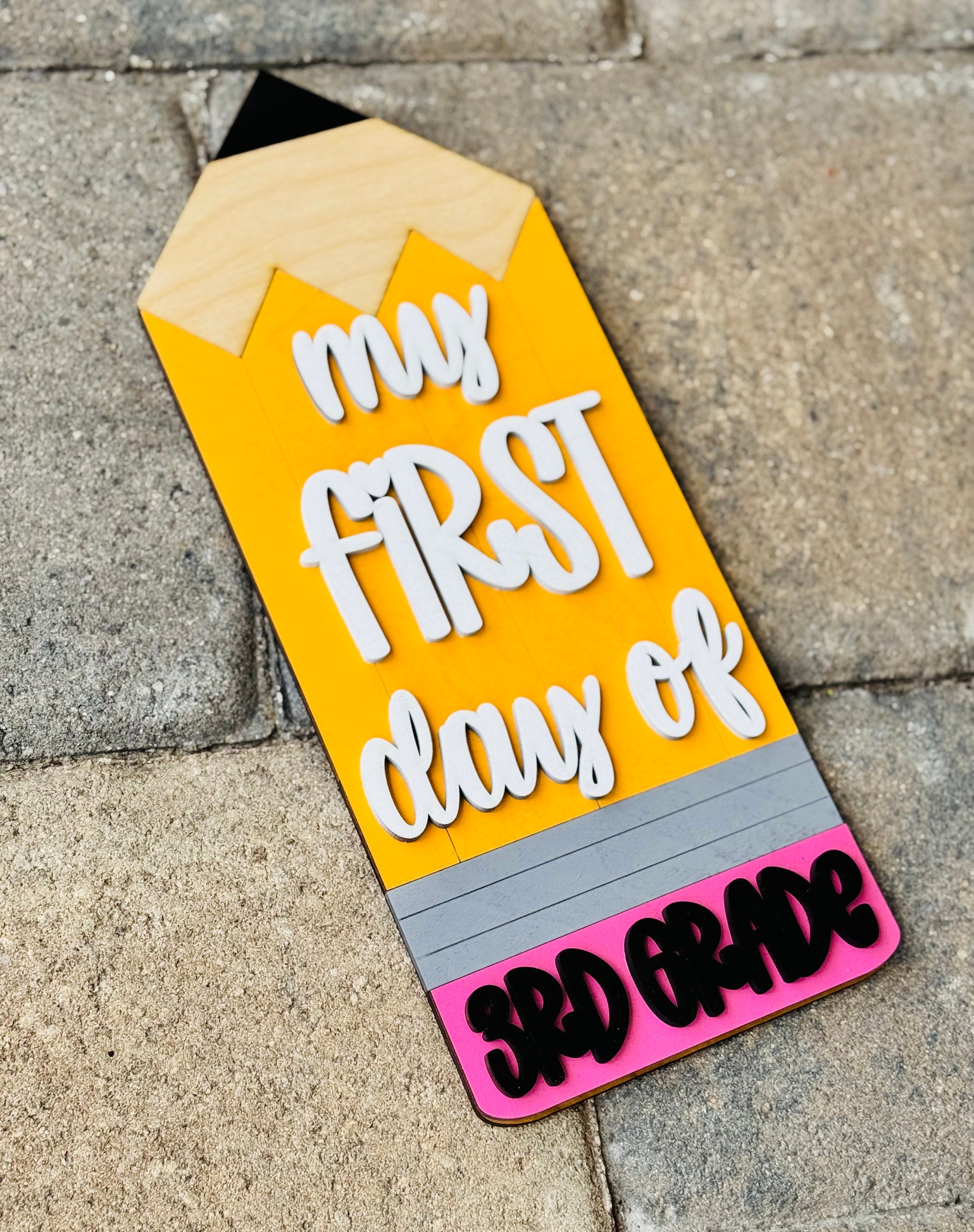 Pencil First Day of School Sign, 1st Year of School Sign, School Sign ...