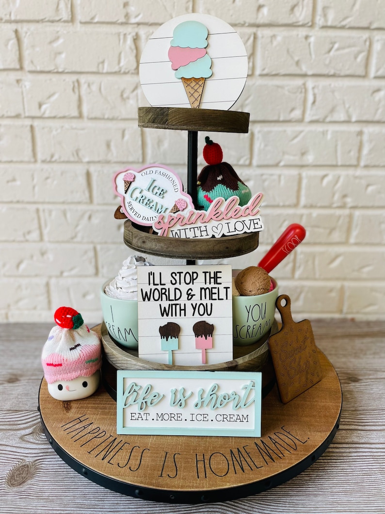 Nostalgic Ice Cream Tier Tray Ice Cream Tiered Tray Decor - Etsy
