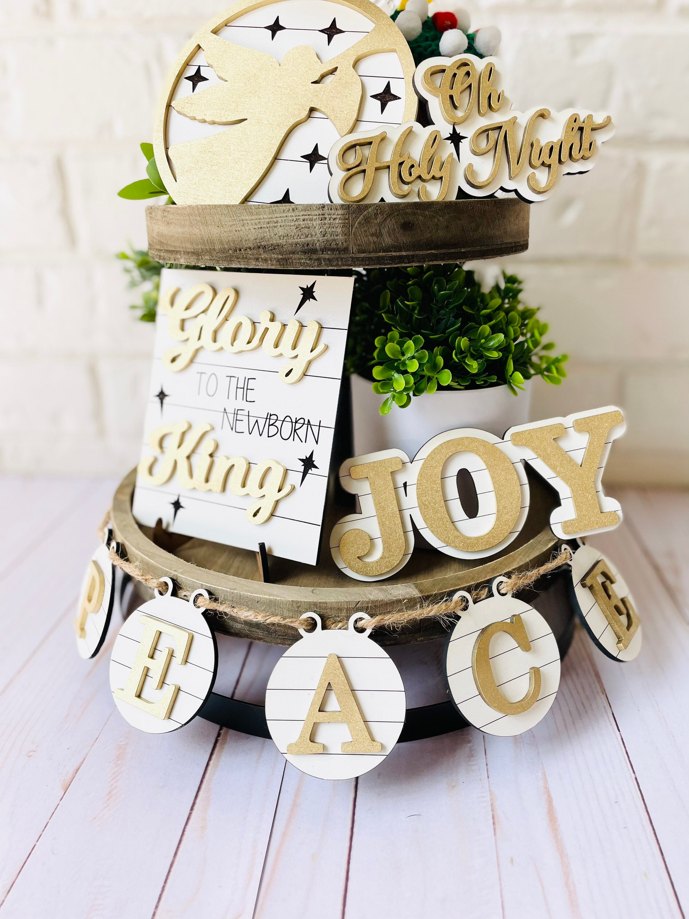 Nativity Scene Tiered Tray Christmas Tier Tray Nativity - Etsy