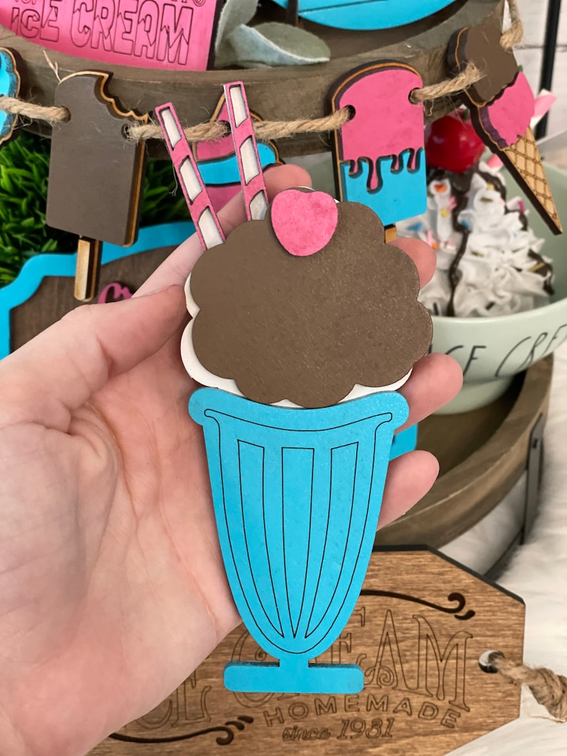 Ice Cream Tier Tray Ice Cream Tiered Tray Decor Ice Cream | Etsy