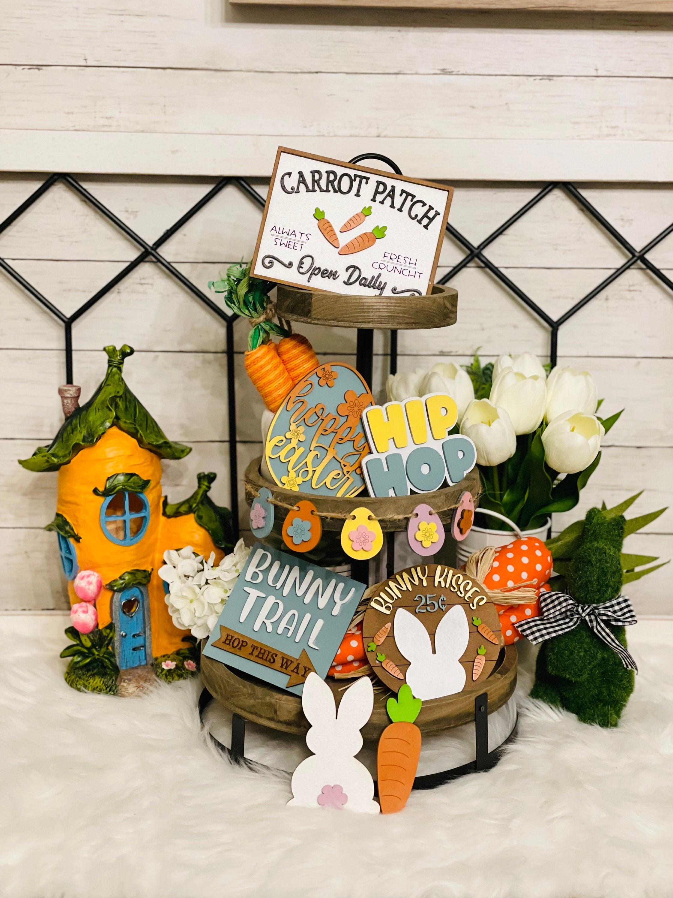 Easter Tier Tray Easter Tiered Tray Easter Tier Tray Decor | Etsy