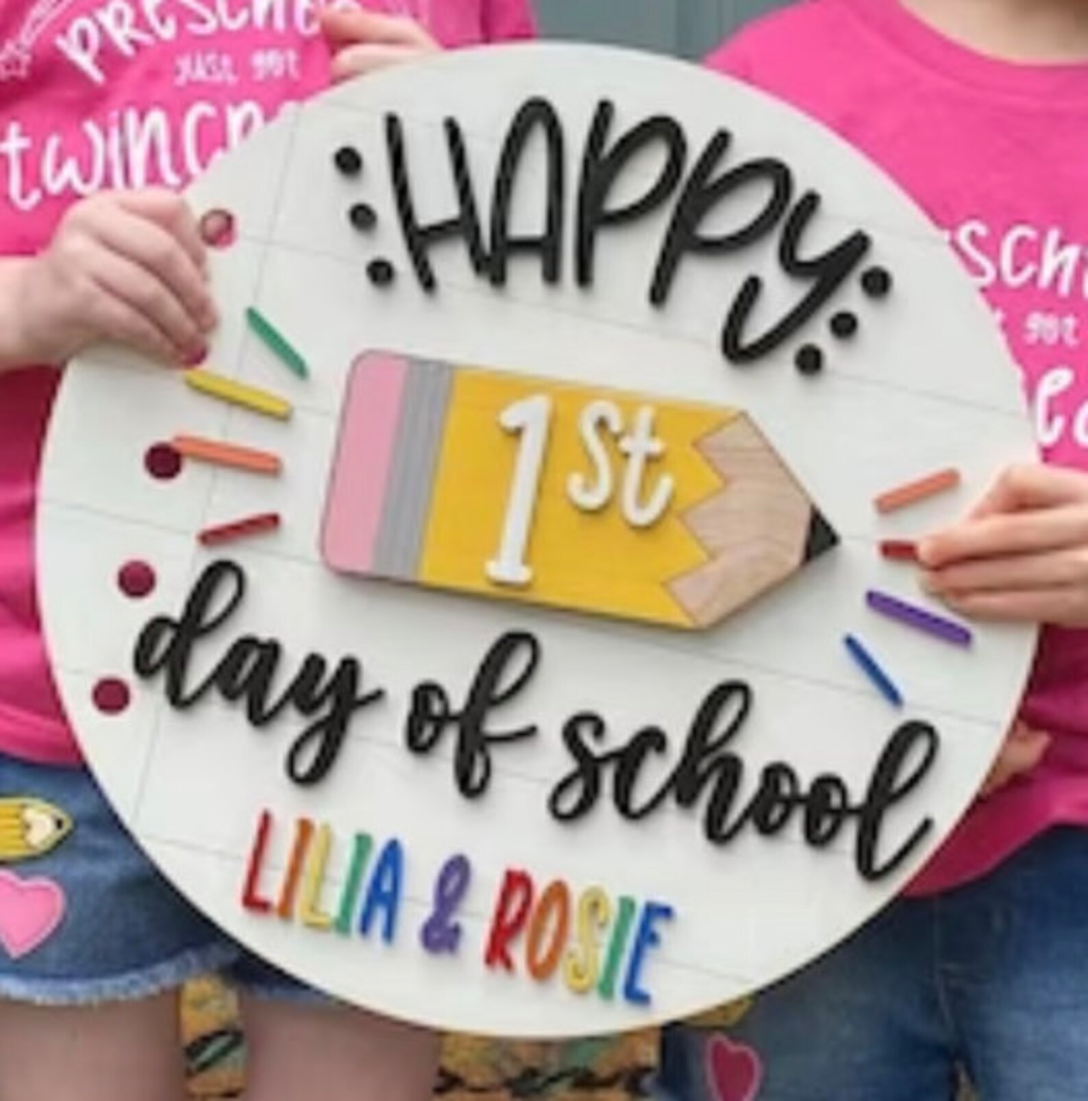 Personalized Kids Interchangeable First Day of School Sign, 100th Day ...