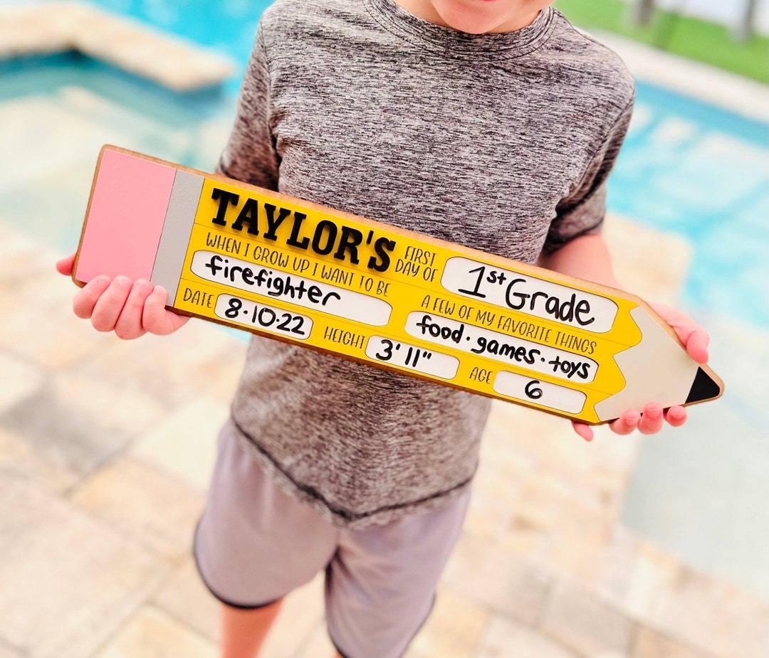 First Day of School Pencil Sign, Reusable Dry-erase Board - Etsy