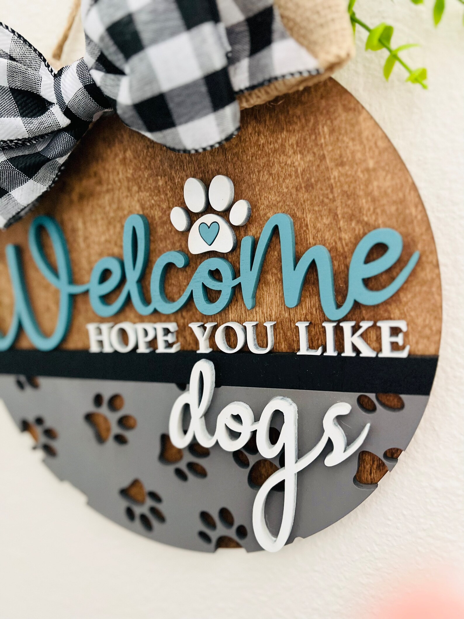 Welcome Hope You Like Dogs Door Hanger, Dog Lover Porch Decor - Etsy