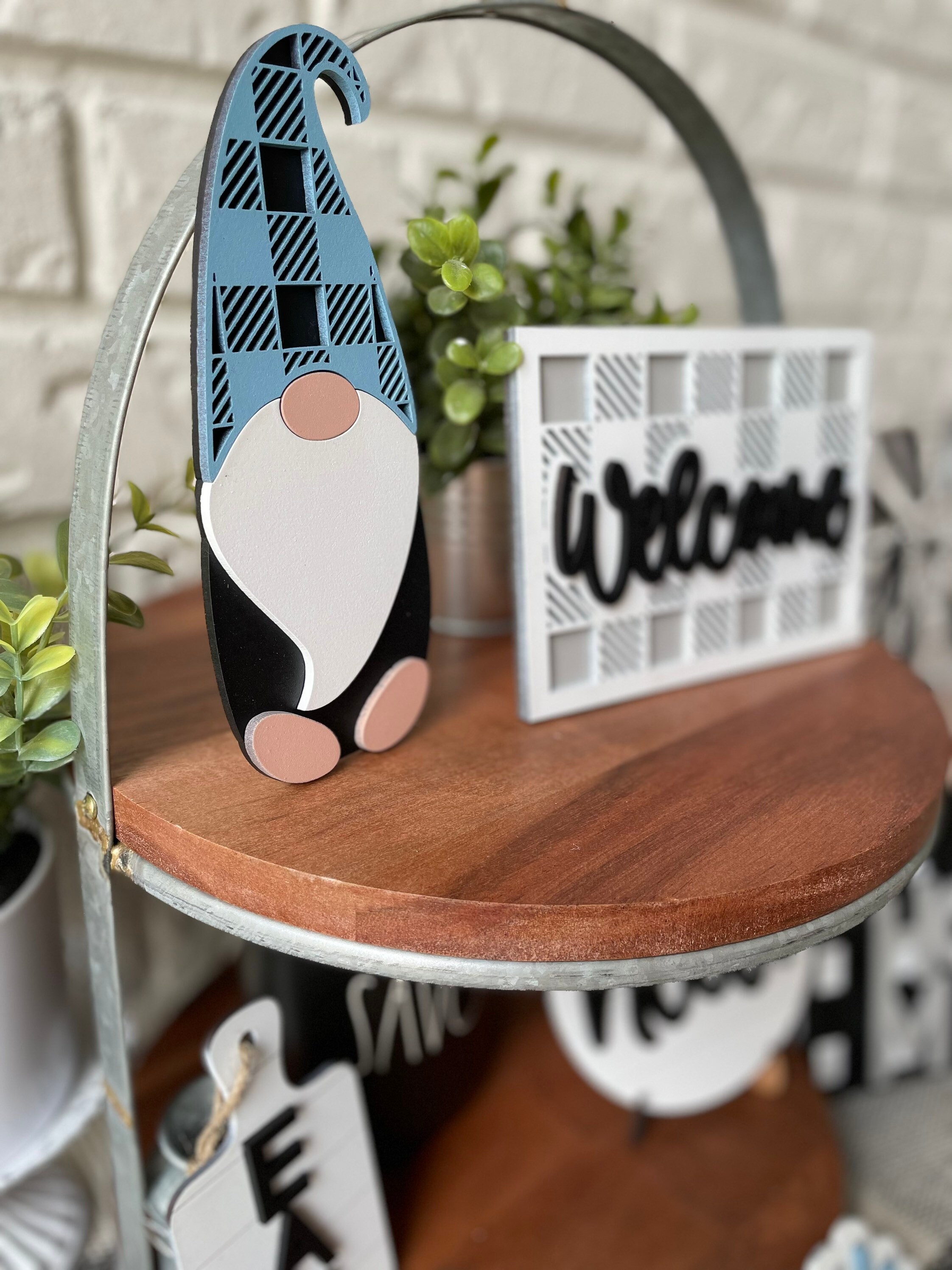 Buffalo Plaid Farmhouse Tiered Tray farmhouse decor | Etsy