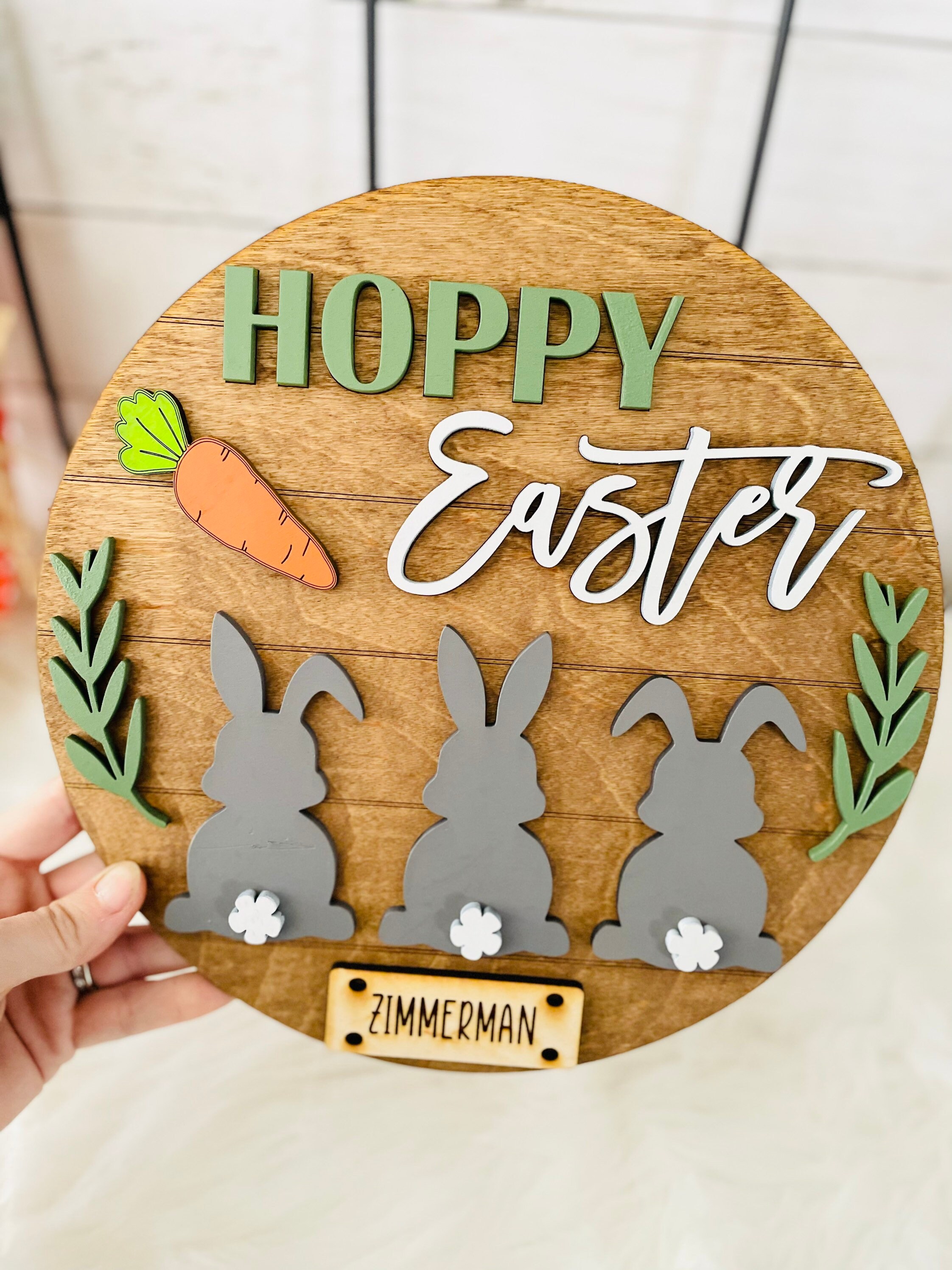 Hoppy Easter Round Spring Paint Kit Spring Signs Easter - Etsy
