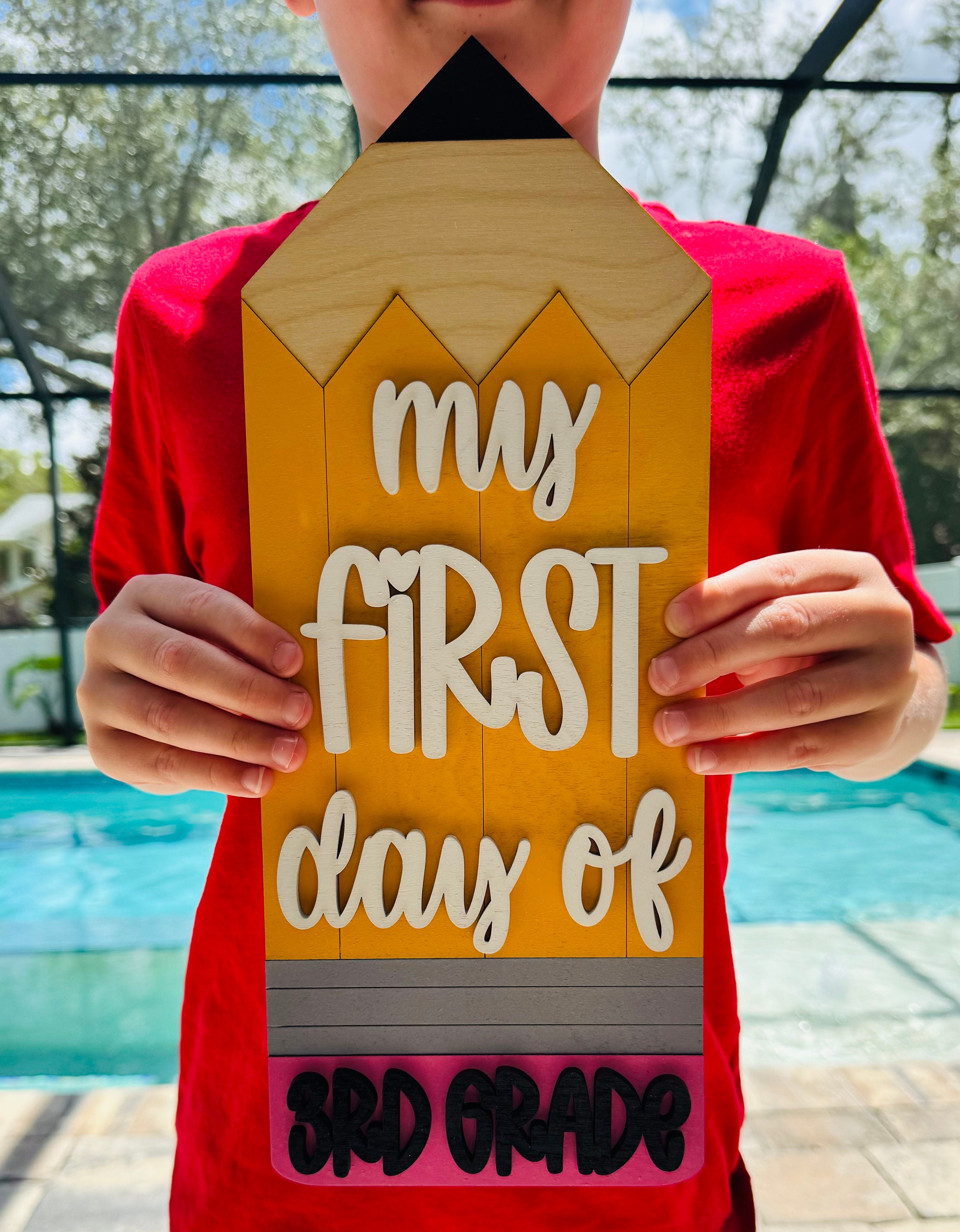 Pencil First Day of School Sign, 1st Year of School Sign, School Sign ...