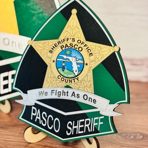 Pasco Sheriff's Office Wooden Sign, Law Enforcement Decor, Deputy Sign ...