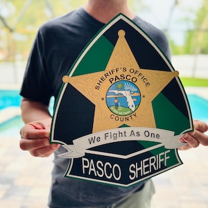 Pasco Sheriff's Office Wooden Sign, Law Enforcement Decor, Deputy Sign ...