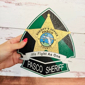 Pasco Sheriff's Office Wooden Sign, Law Enforcement Decor, Deputy Sign ...