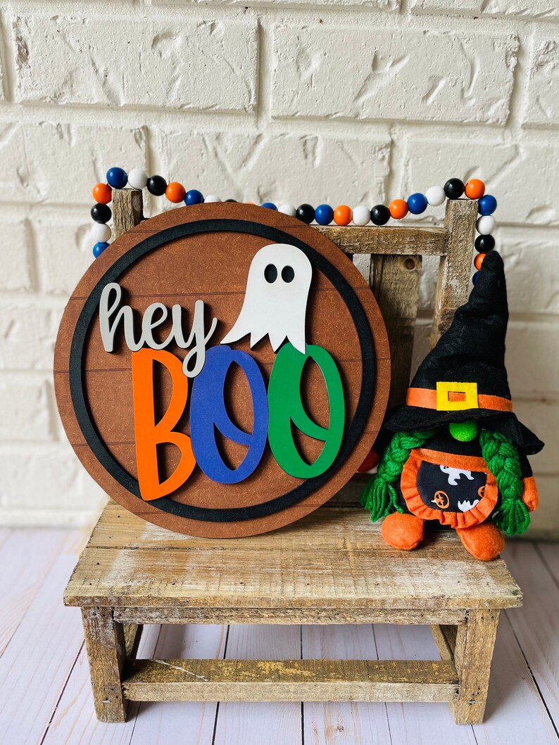 Hey Boo Halloween Sign Halloween Decor Fall Sign Fall - Etsy