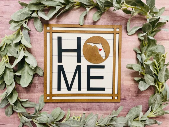 Home State Sign Hometown Sign Home State Personalized Sign - Etsy