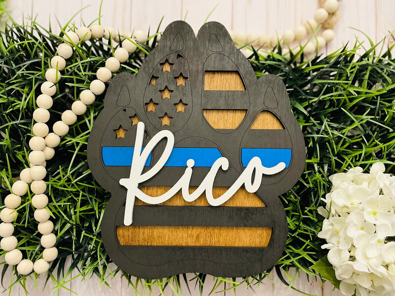 Police K9 Paw Print Sign Thin Blue Line K9 Sign Law - Etsy