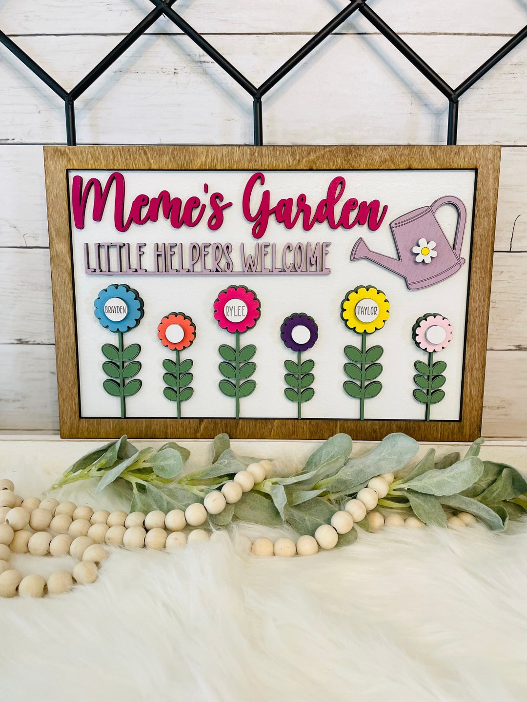 Personalized Flower Garden Sign, 3D Family Name Gift - Etsy