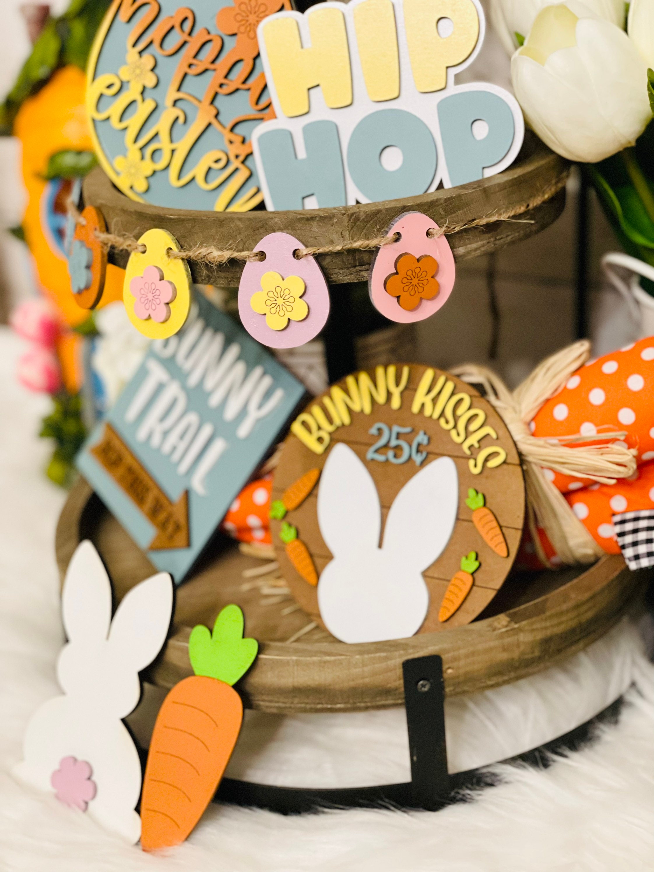 Easter Tier Tray Easter Tiered Tray Easter Tier Tray Decor | Etsy