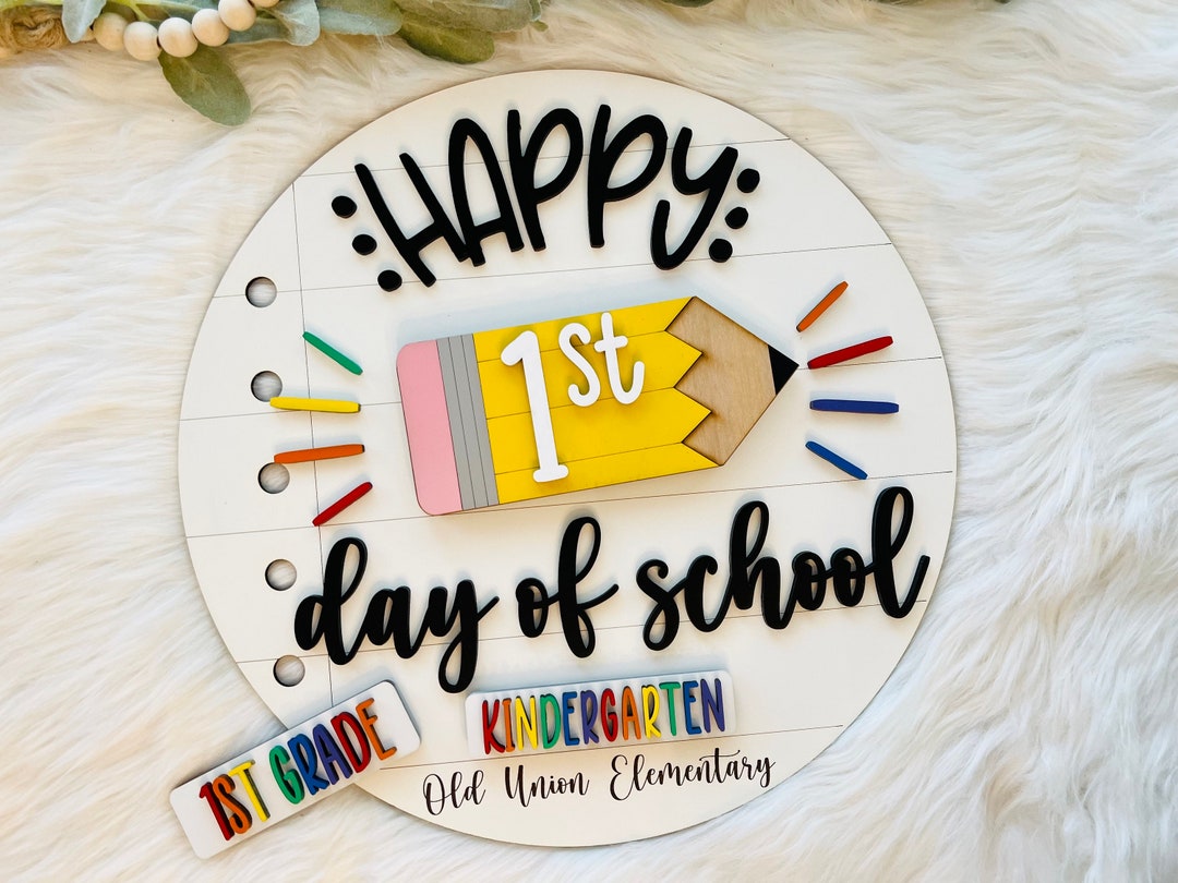 Kids Interchangeable First Day of School Sign, 100th Day of School ...