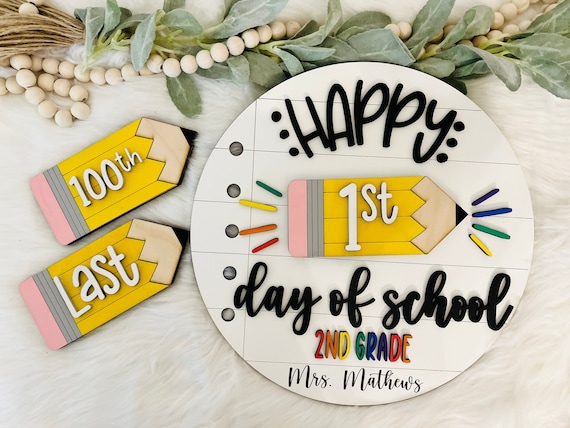 Interchangeable First Day of School Sign 100th Day of School - Etsy