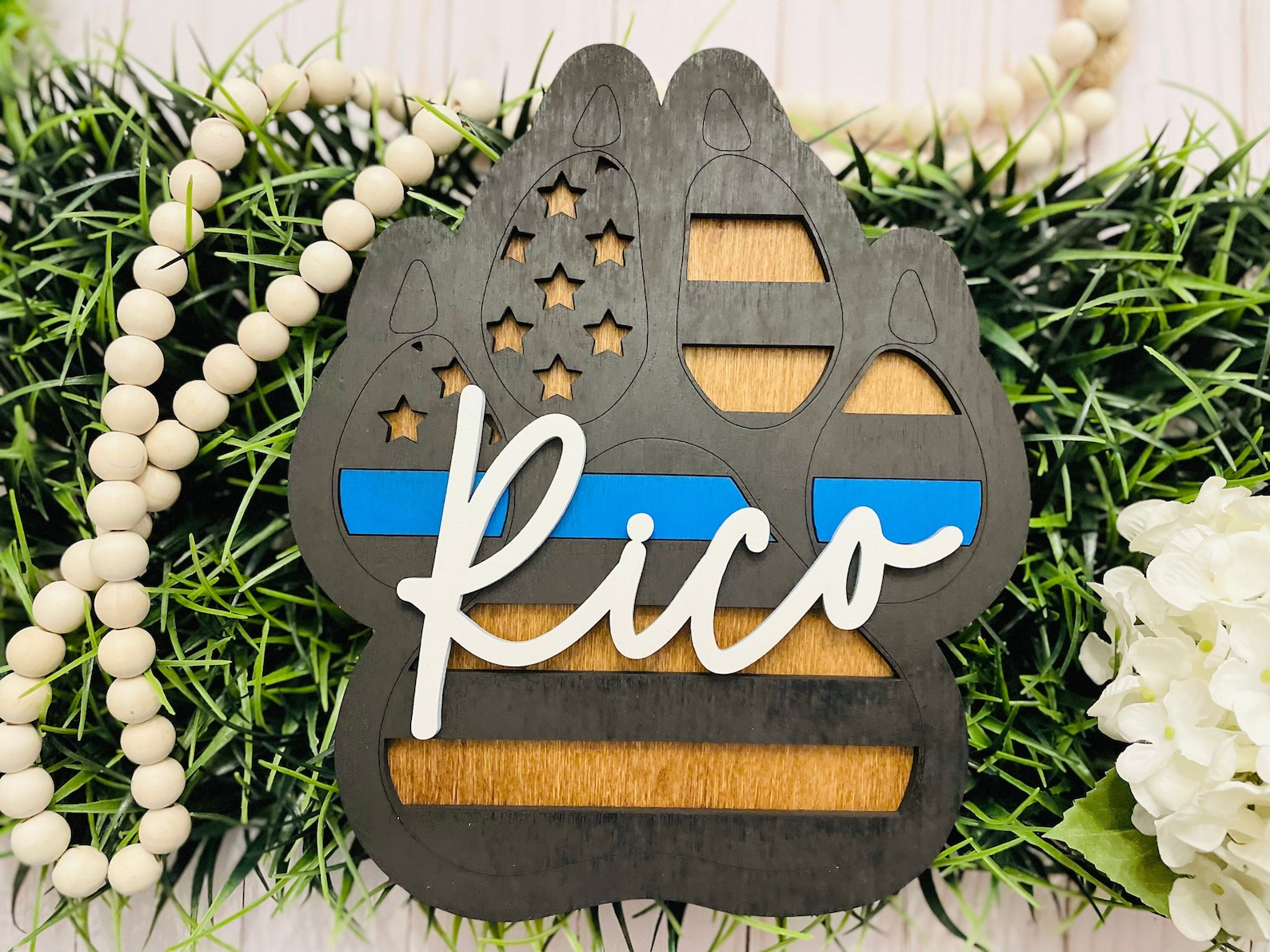 Police K9 Paw Print Sign Thin Blue Line K9 Sign Law - Etsy