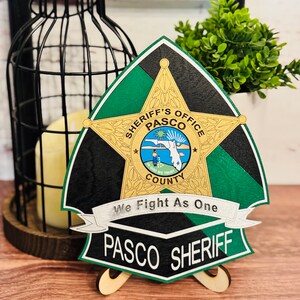 Pasco Sheriff's Office Wooden Sign, Law Enforcement Decor, Deputy Sign ...