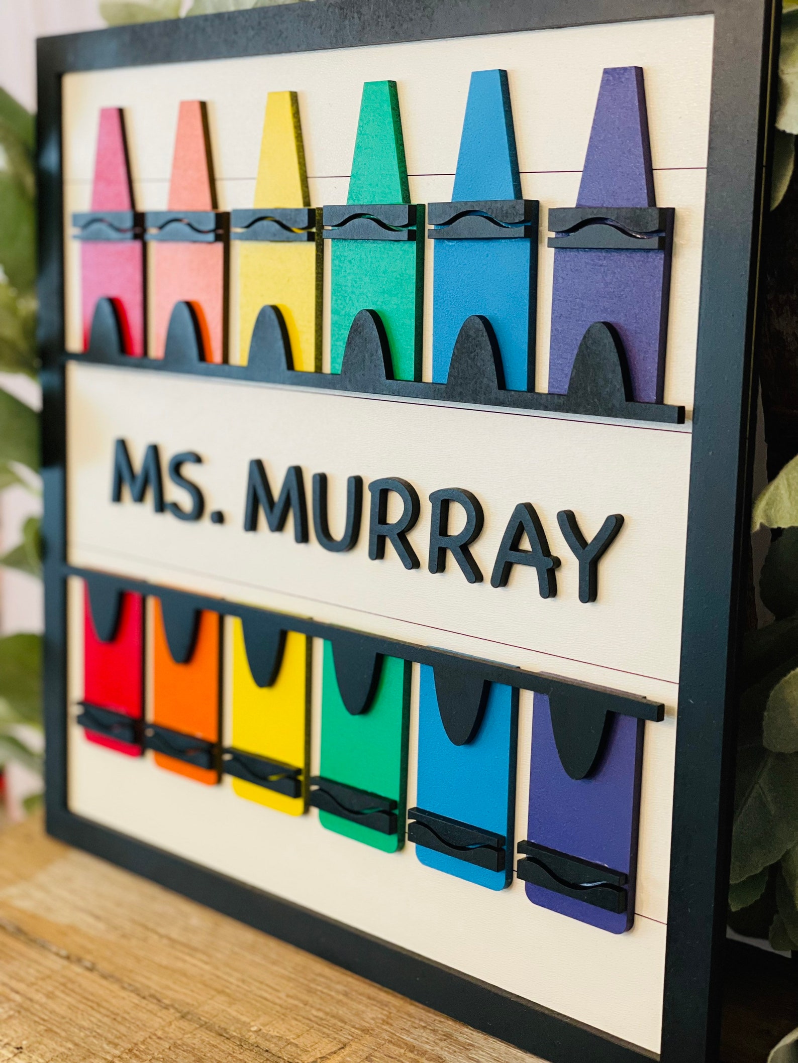 Crayon Name Sign for Teacher Personalized Teacher Gift - Etsy