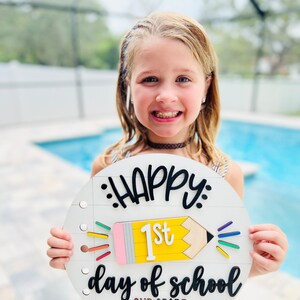 Kids Interchangeable First Day of School Sign, 100th Day of School ...