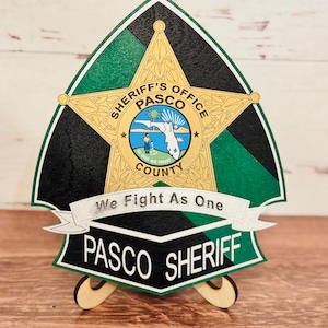 Pasco Sheriff's Office Wooden Sign, Law Enforcement Decor, Deputy Sign ...