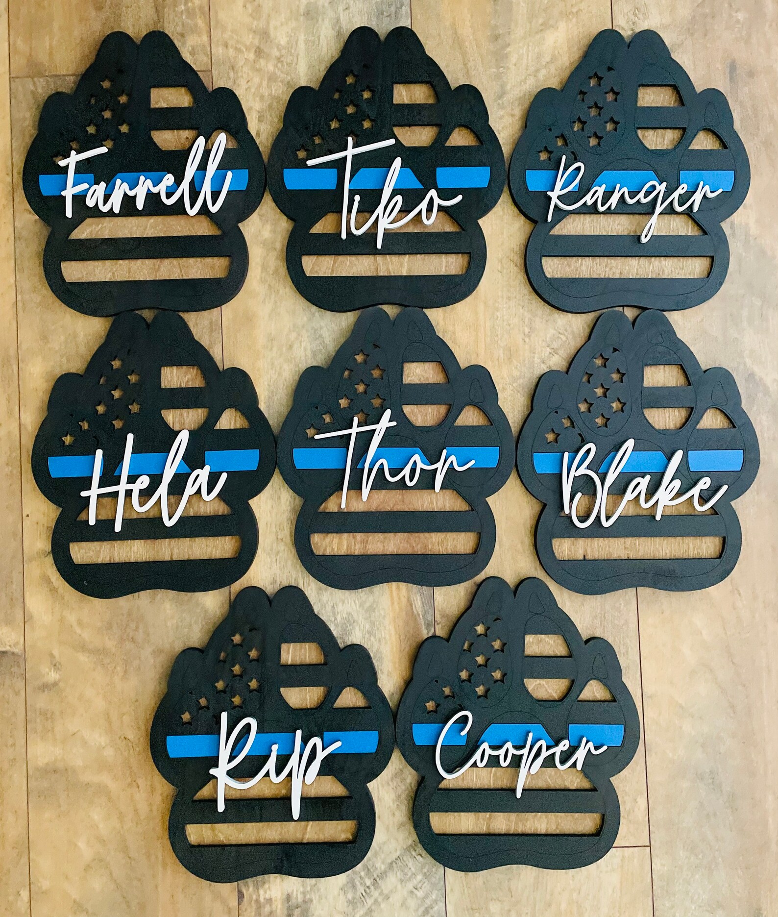 Police K9 Paw Print Sign Thin Blue Line K9 Sign Law - Etsy