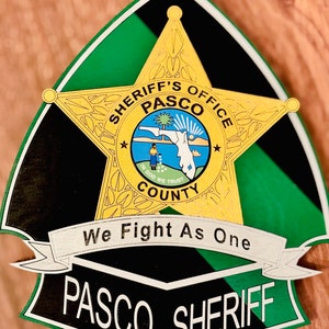 Pasco Sheriff's Office Wooden Sign, Law Enforcement Decor, Deputy Sign ...