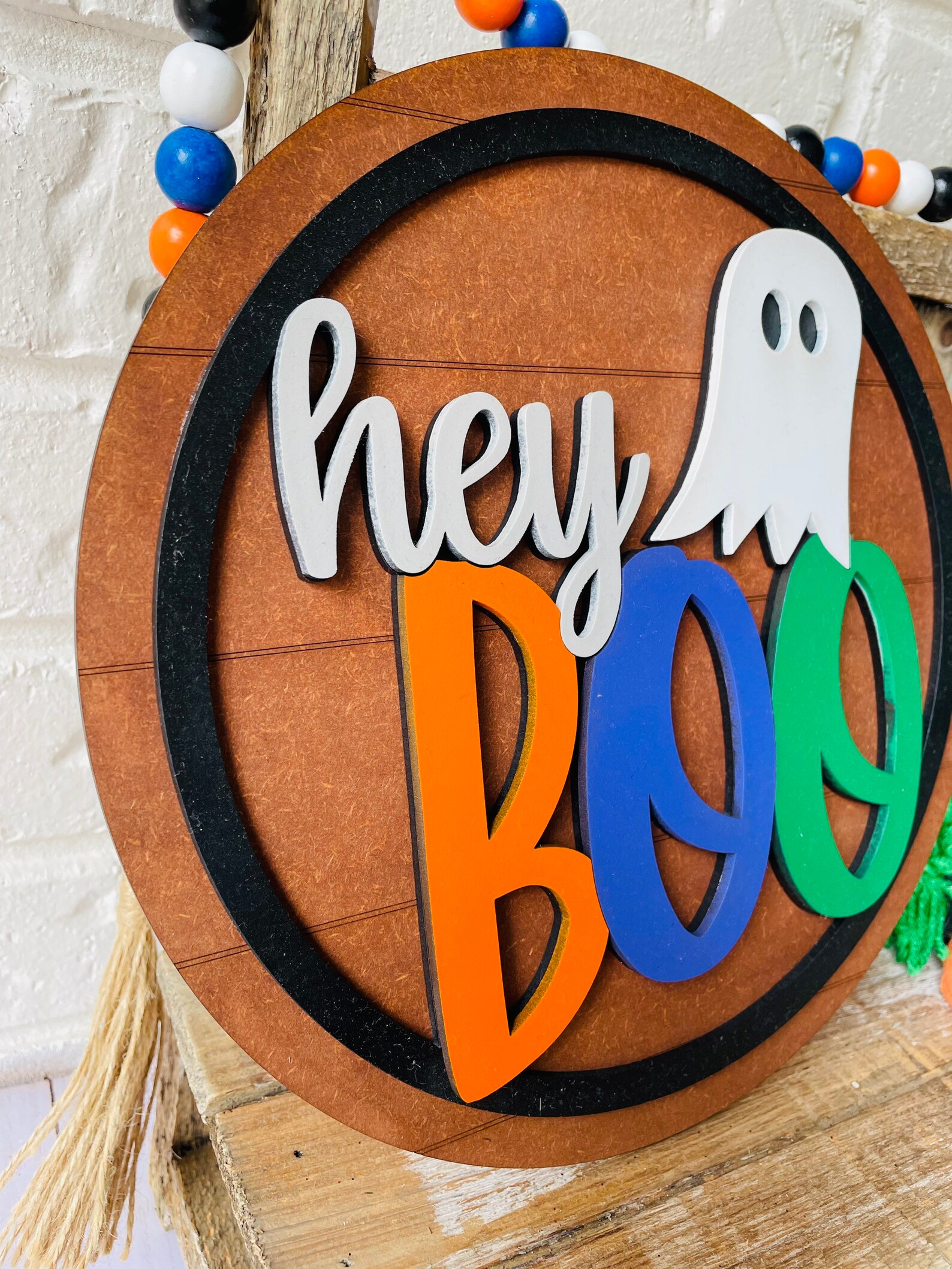 Hey Boo Halloween Sign Halloween Decor Fall Sign Fall - Etsy