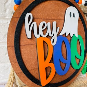 Hey Boo Halloween Sign, Halloween Decor, Fall Sign, Fall Decor ...