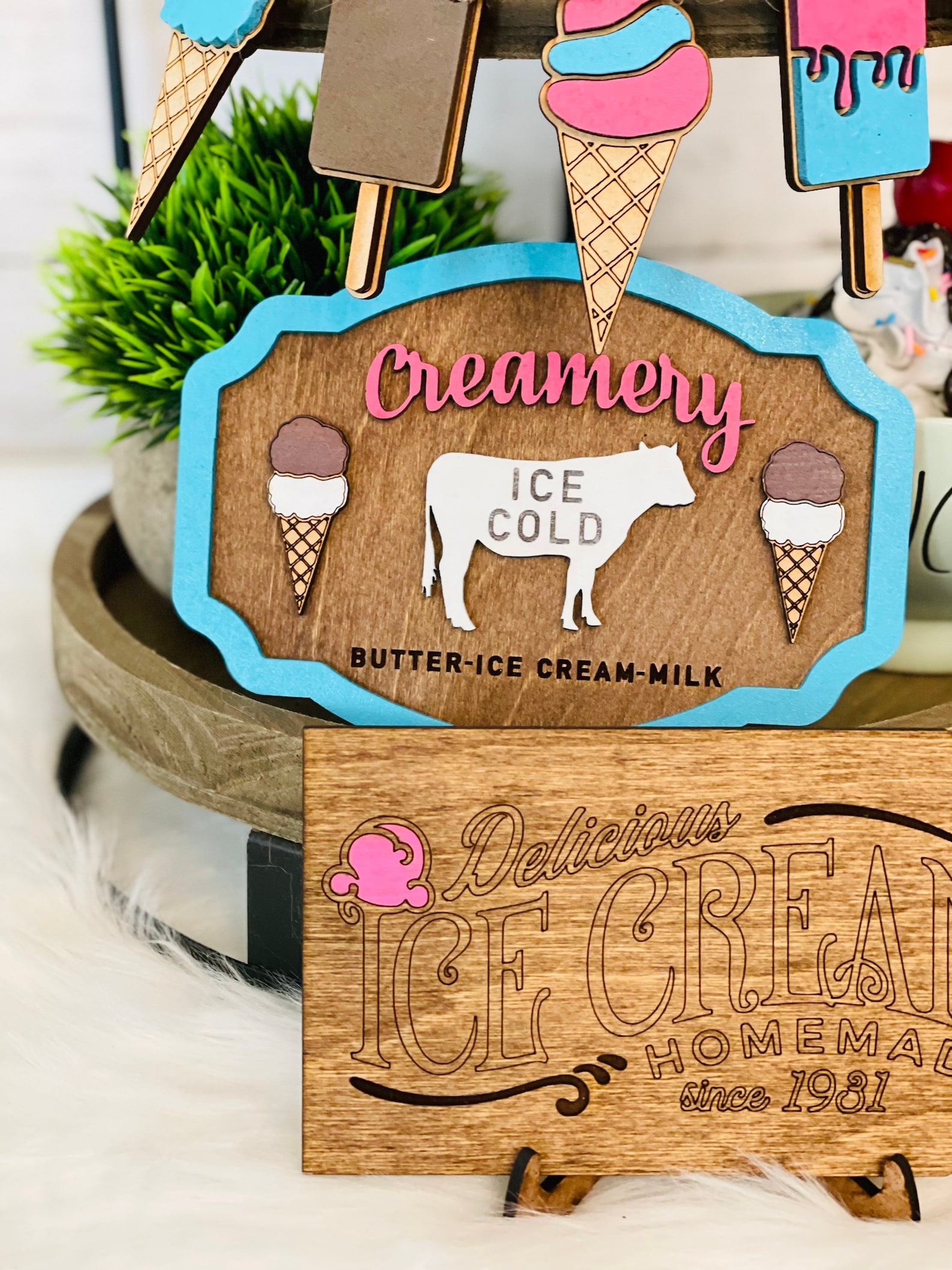 Ice Cream Tier Tray Ice Cream Tiered Tray Decor Ice Cream - Etsy