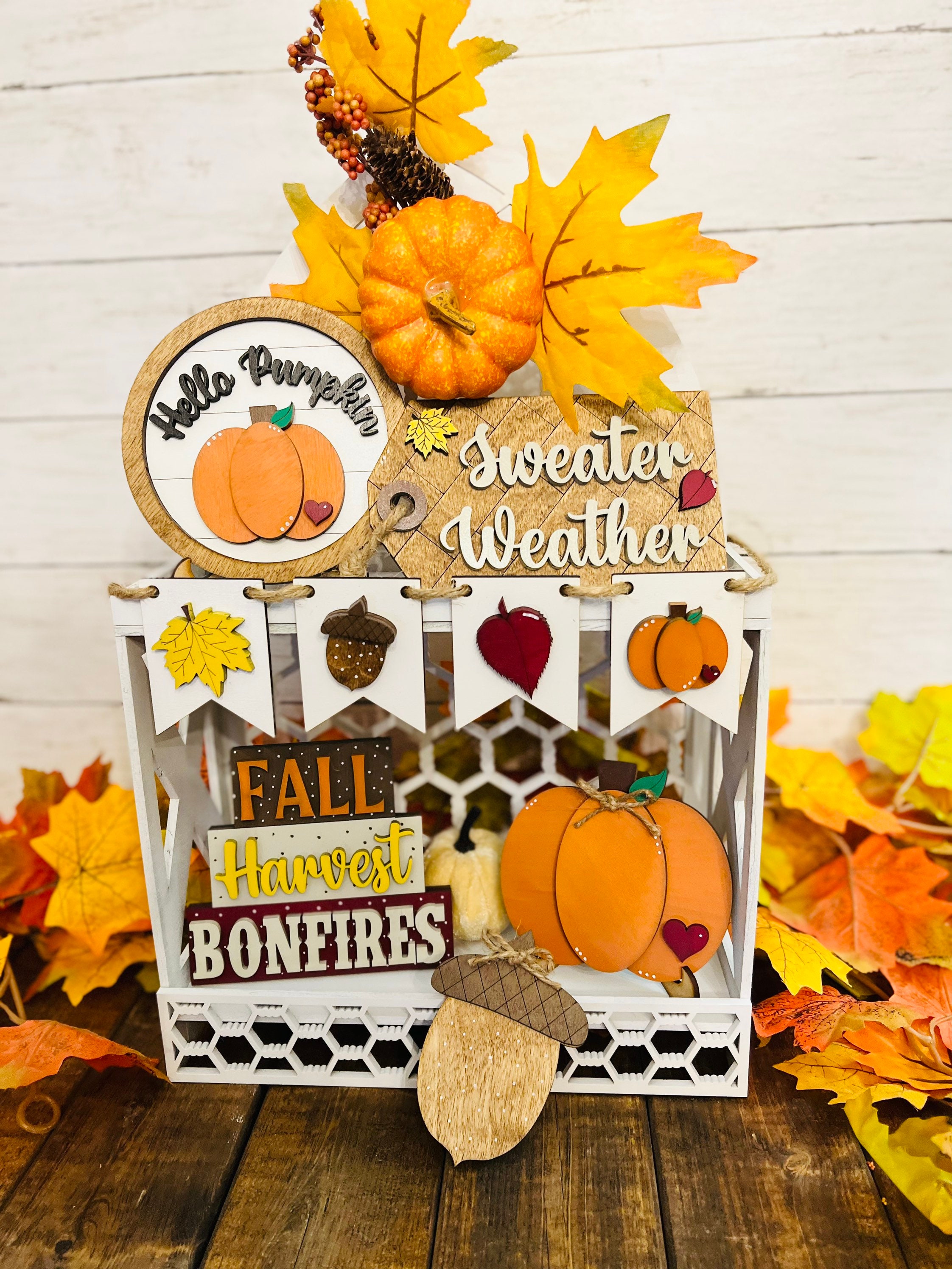 Fall Harvest Tiered Tray Fall Tier Tray Set Pumpkin Decor - Etsy
