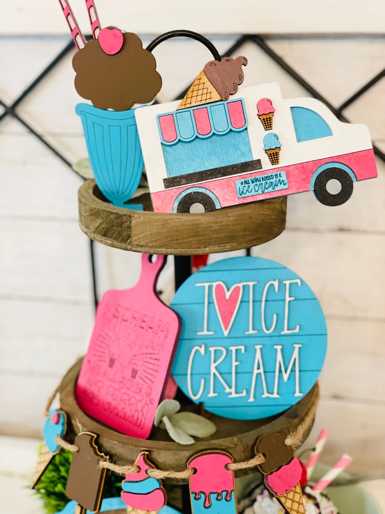 Ice Cream Tier Tray Ice Cream Tiered Tray Decor Ice Cream - Etsy
