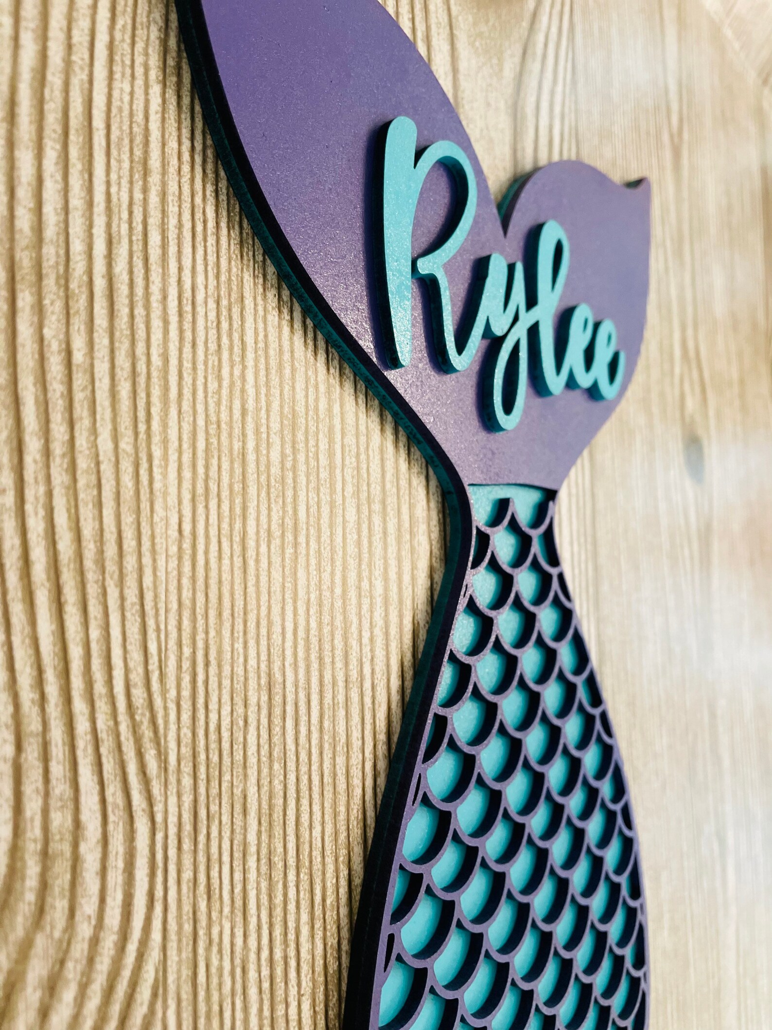 Personalized Mermaid Tail Wooden Mermaid Sign Mermaid Decor - Etsy