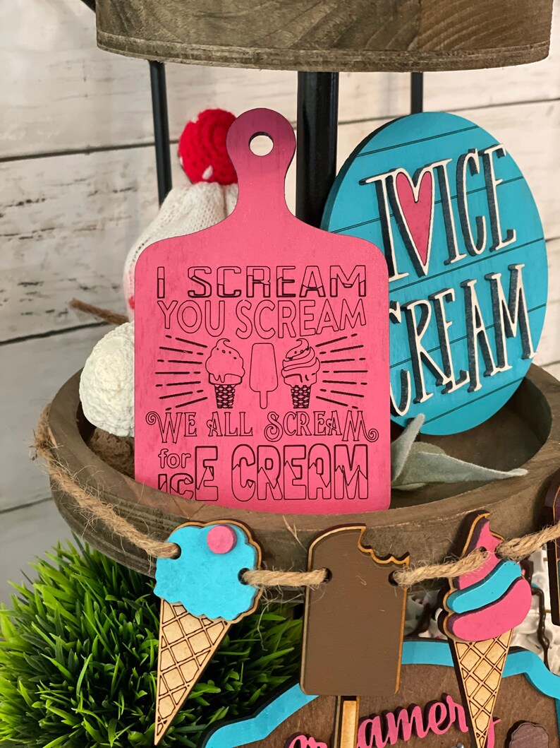 Ice Cream Tier Tray Ice Cream Tiered Tray Decor Ice Cream - Etsy