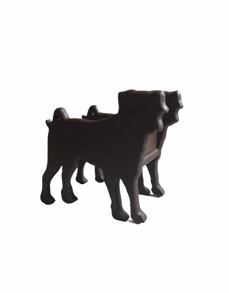 Wooden Canine Pug Plant Stand Dog Planter Garden Decor | Etsy