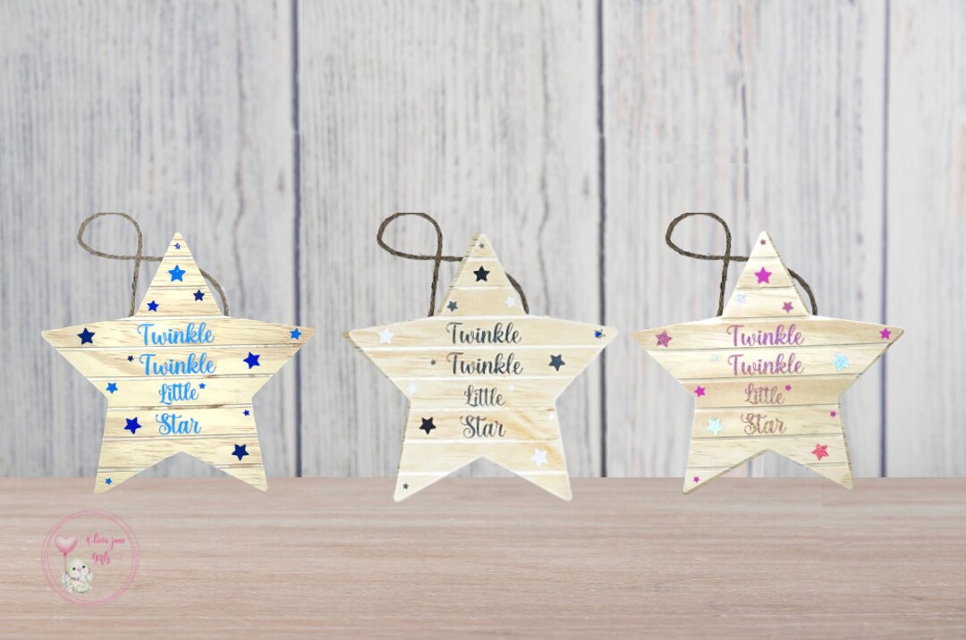 Twinkle Twinkle Little Star Natural Wooden Hanging Sign Baby Kids - Etsy