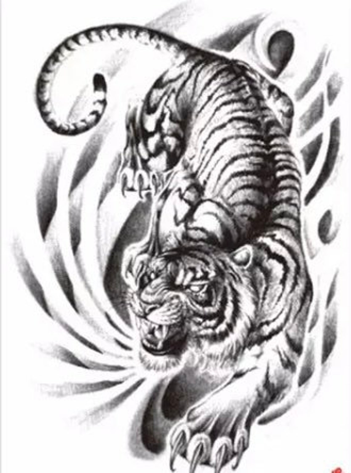 Full Back Tiger Temporary Tattoo Click for More Details - Etsy