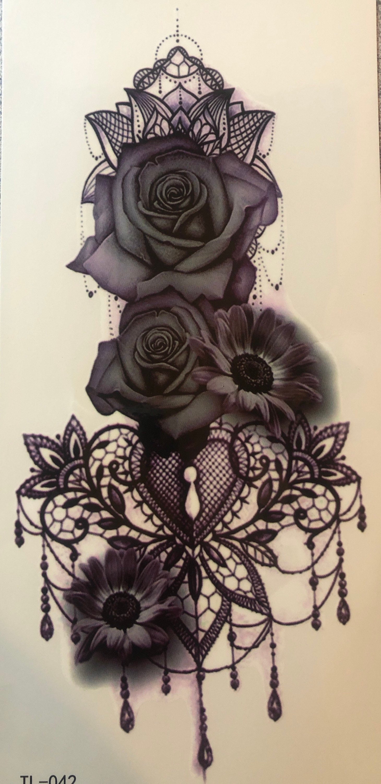 Lace Rose Tattoo Shoulder