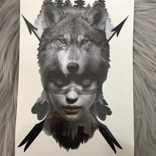 Realistic Wolf Tattoo - Etsy