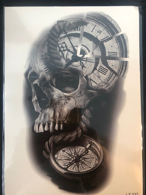 Skull Temporary Tattoo Realistic Click for More Details. - Etsy