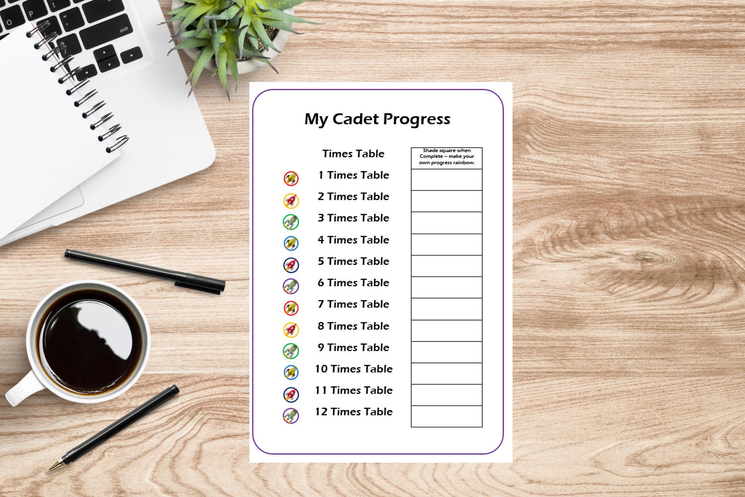 Times Table Cadet Learning Log Printable Personalised - Etsy