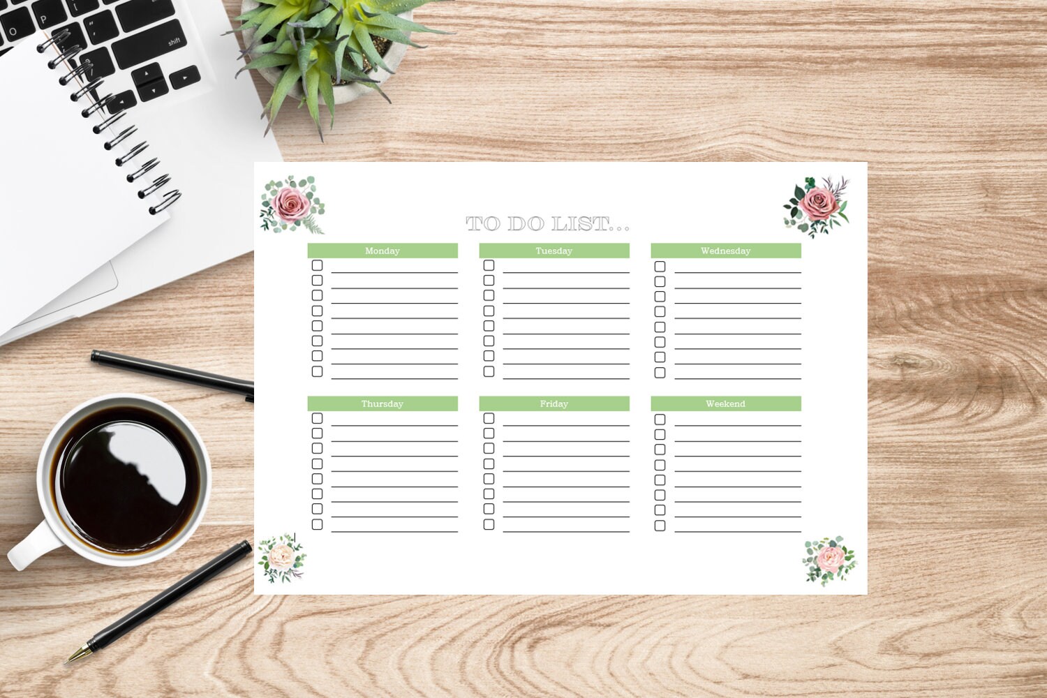 Printable Elegant to Do List - Flowers - Etsy